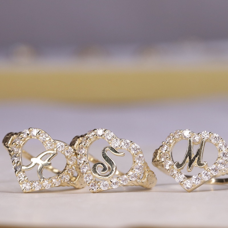 Finger Letter Ring - Etsy