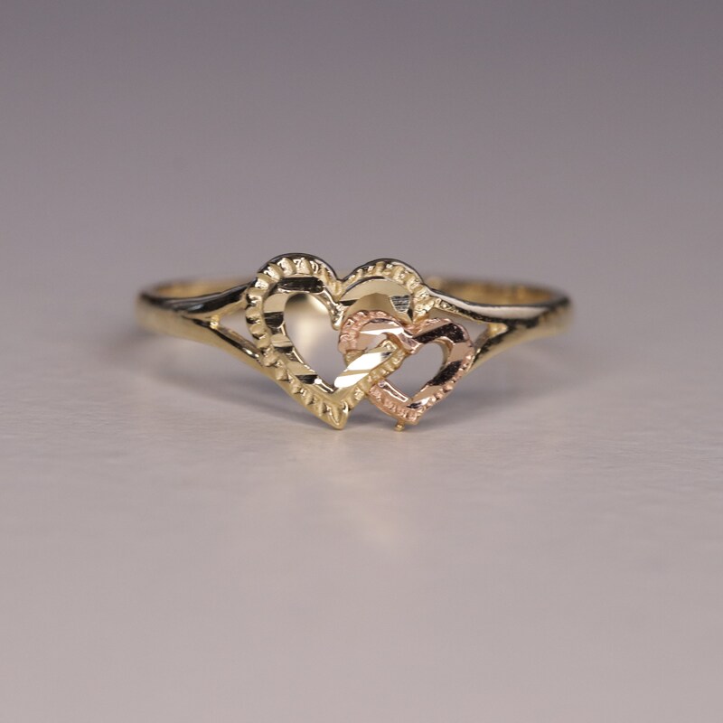 Double Heart Ring - Etsy