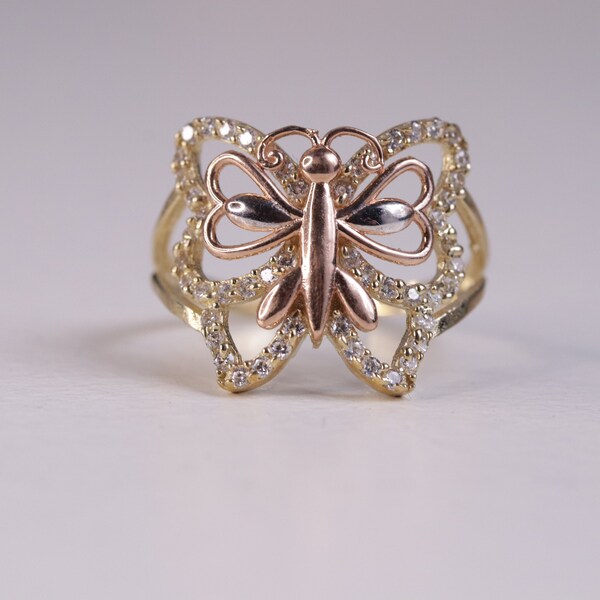 10k Butterfly Ring - Etsy