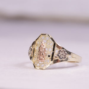 10k Yellow Gold Virgin Mary Classy Ring for Women / Gift / Religious ...