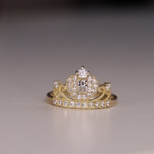14k Solid Gold 15 Años Queen Heart Elegant Ring / Quinceañera 15 Años ...