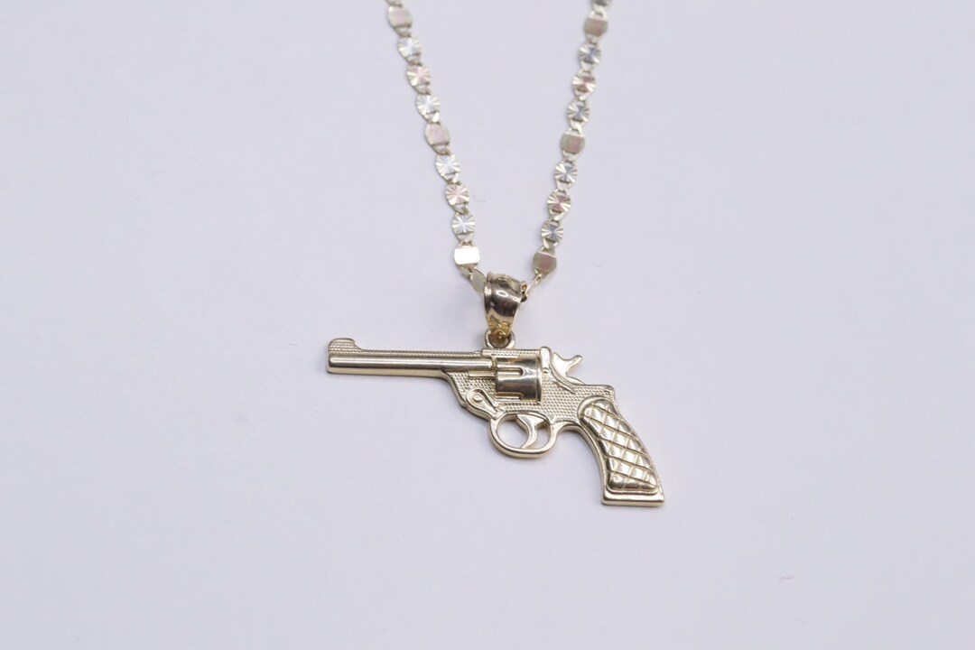 14k Yellow Gold Machine Gun Rifle Pendant Charms / Men's Jewelry / Gun ...