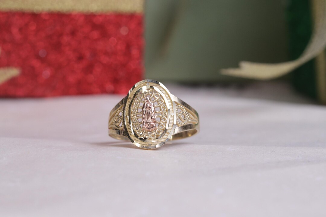 10k Gold Virgin Mary Ring for Women / Gift / Religious Ring / Blessed ...