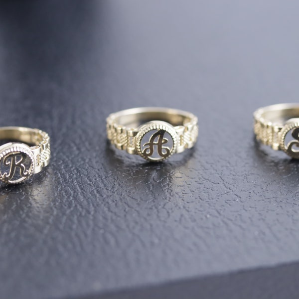 Letter Ring - Etsy
