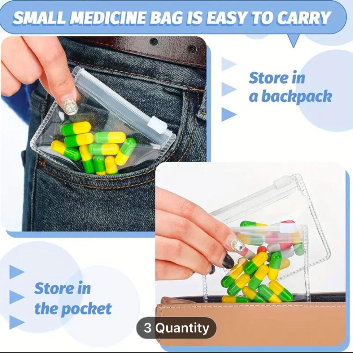 Reusable Medicine Bags, Zipper Medicine Bag Set, Lure Bag Jewellery ...