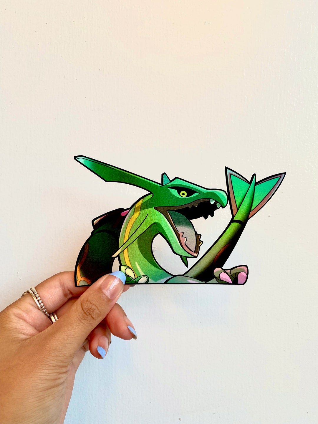 Holo Rayquaza Peeker Sticker - Etsy
