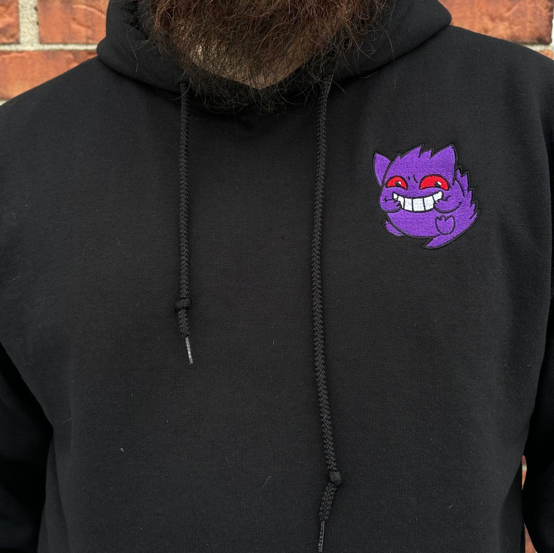 Gengar Embroidered Hoodie - Etsy