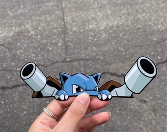 Pokemon Blastoise Peeker Vinyl Sticker Great for Car Windows/bumpers ...