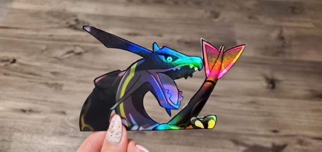 Holo Shiny Rayquaza Peeker Sticker - Etsy
