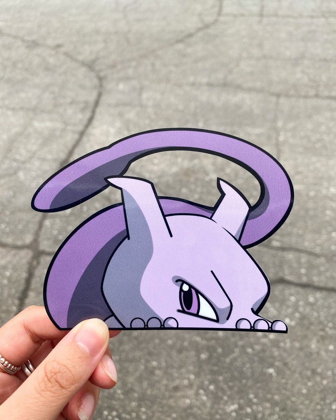 Mewtwo Peeker Sticker - Etsy