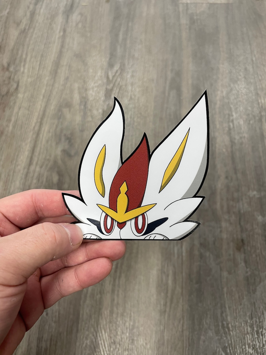 Cinderace Peeker Sticker - Etsy