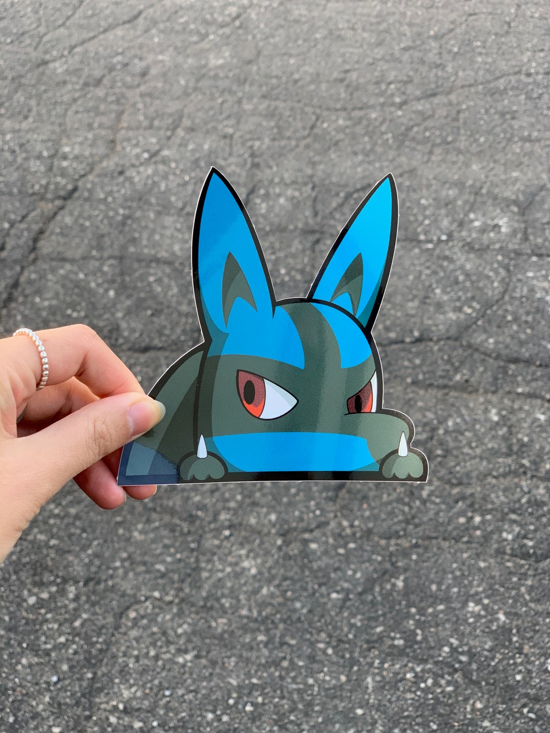 Lucario Peeker Sticker - Etsy