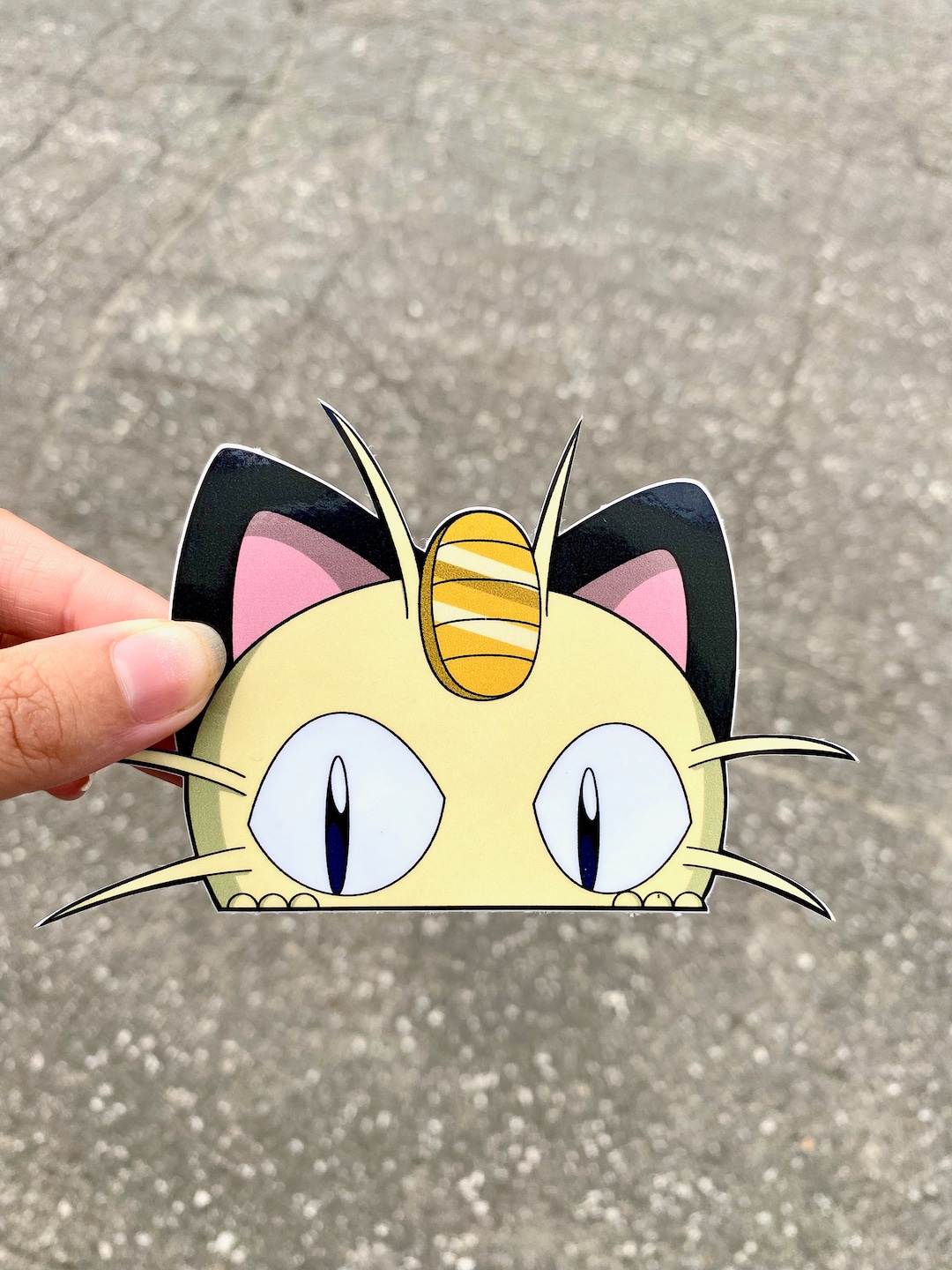 Meowth Peeker Sticker - Etsy