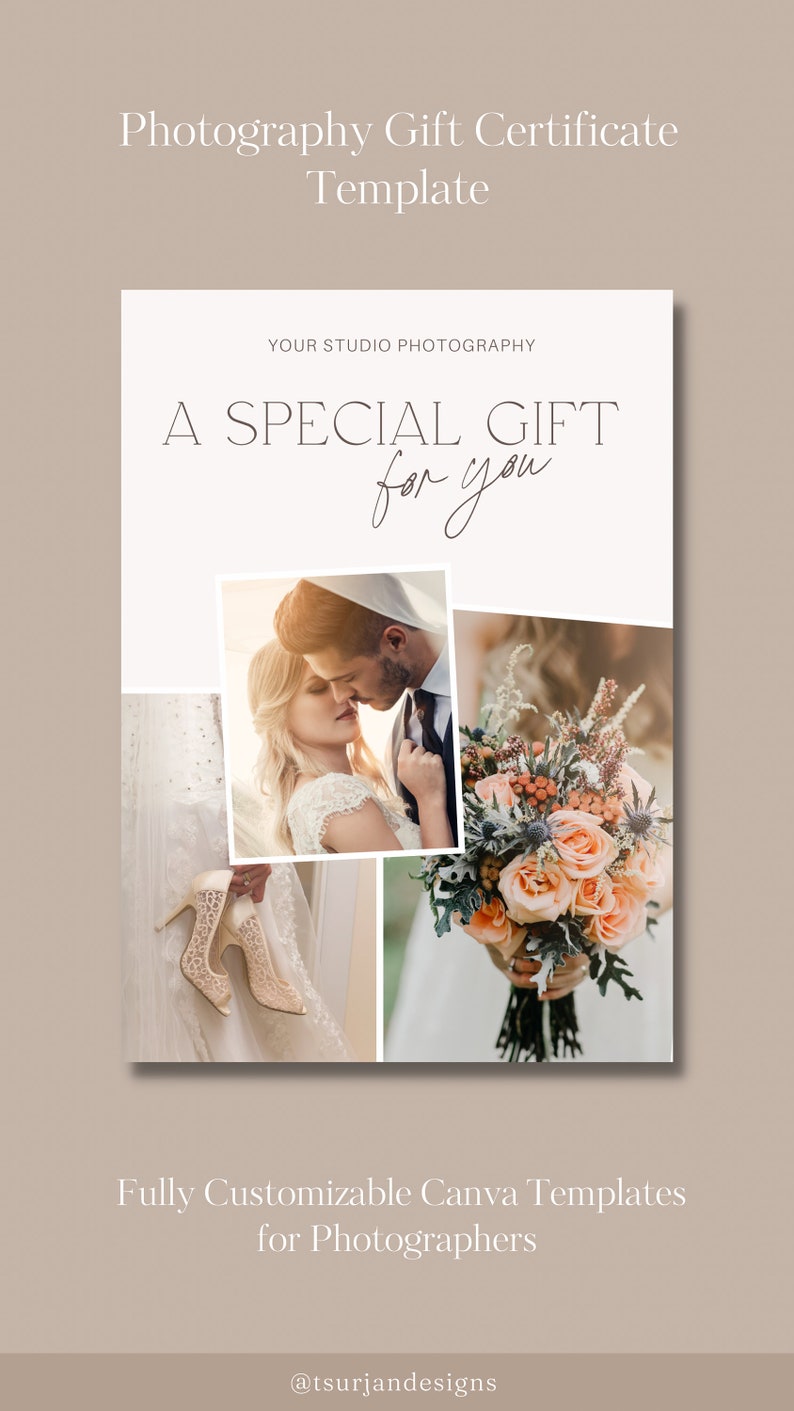 Wedding Photography Gift Certificate Template Editable Gift - Etsy
