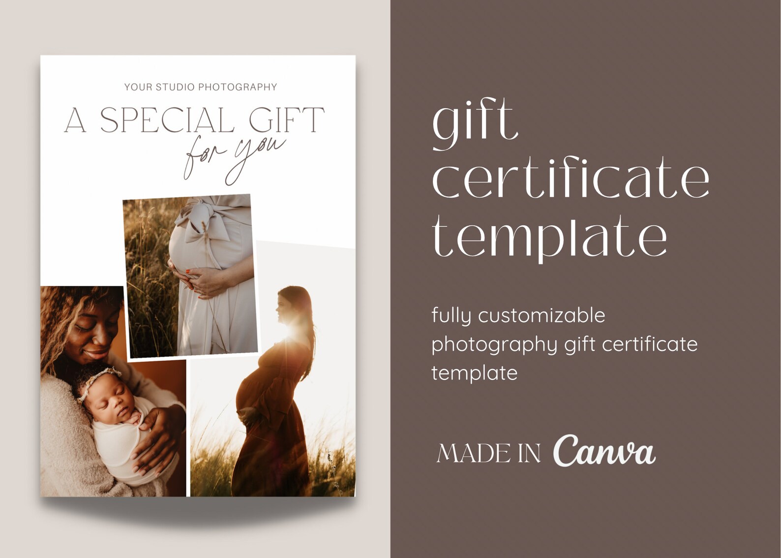 Newborn Photography Gift Card Printable Gift Certificate Template ...