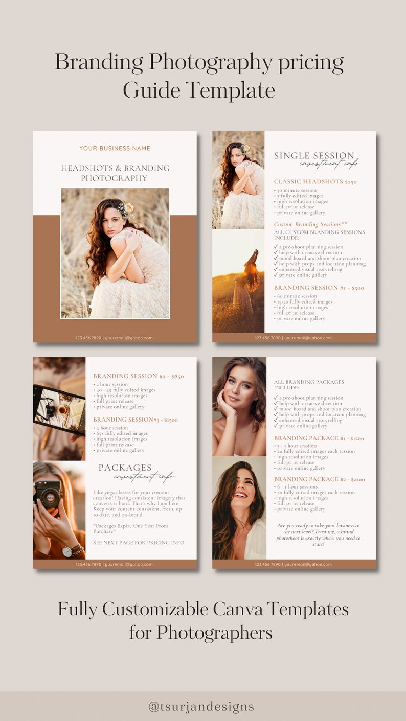 Branding Photography Pricing Template Branding Photographer Printable ...