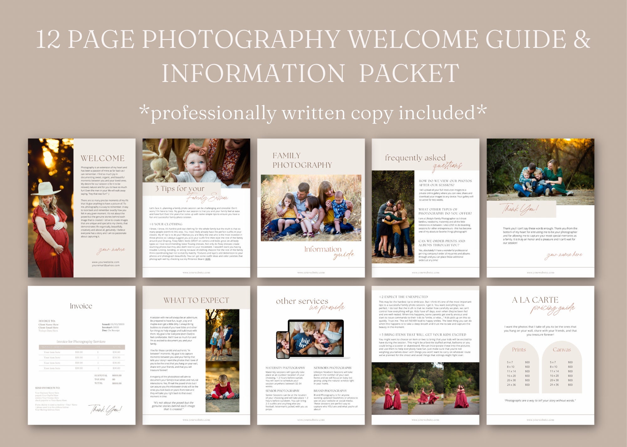 Photography Welcome Guide Photography Pricing Guide Photography ...