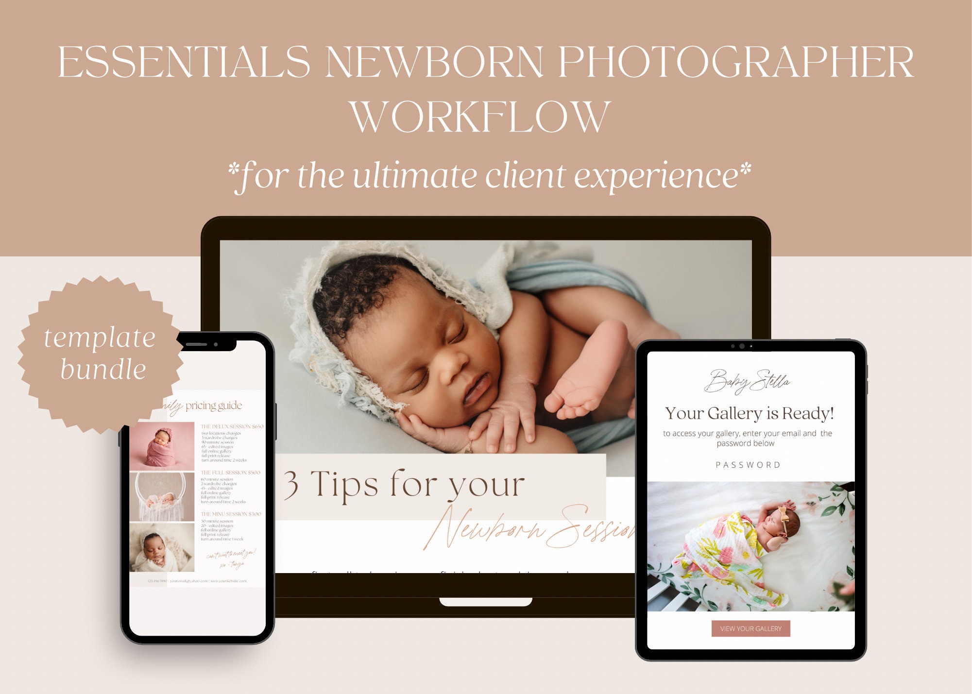 Newborn Photographer Workflow Bundle Photography Pricing Template Price ...