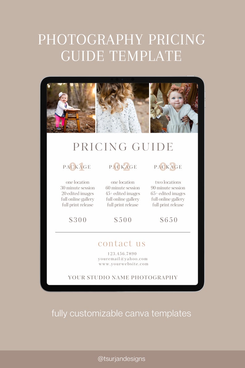 Photography Pricing Template Price List Template Photography Pricing ...