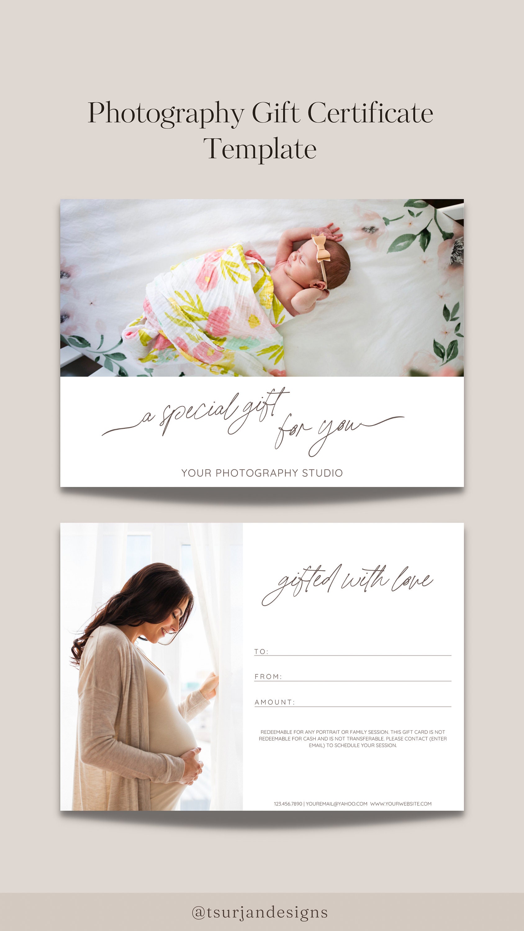 Photography Gift Certificate Template Printable Gift Card Template ...