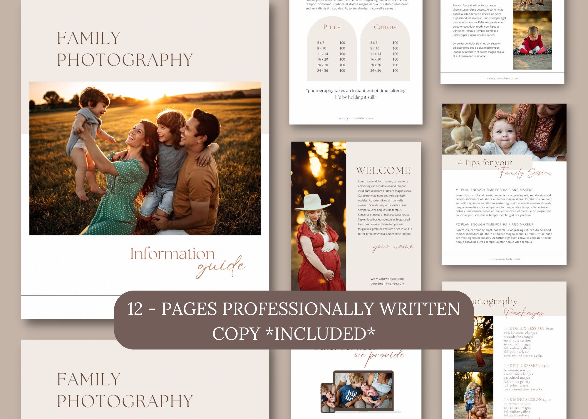 Photography Welcome Guide Photography Pricing Guide Photography ...