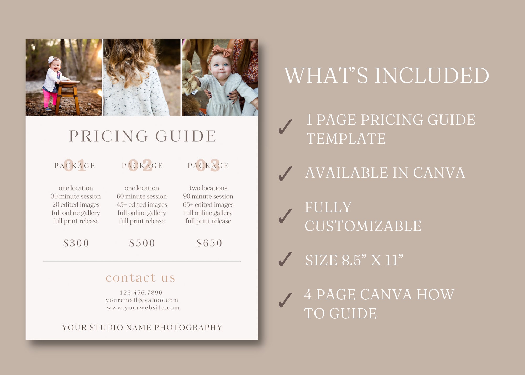 Photography Pricing Template Price List Template Photography Pricing ...