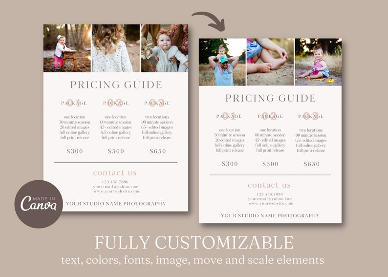 Photography Pricing Template Price List Template Photography Pricing ...