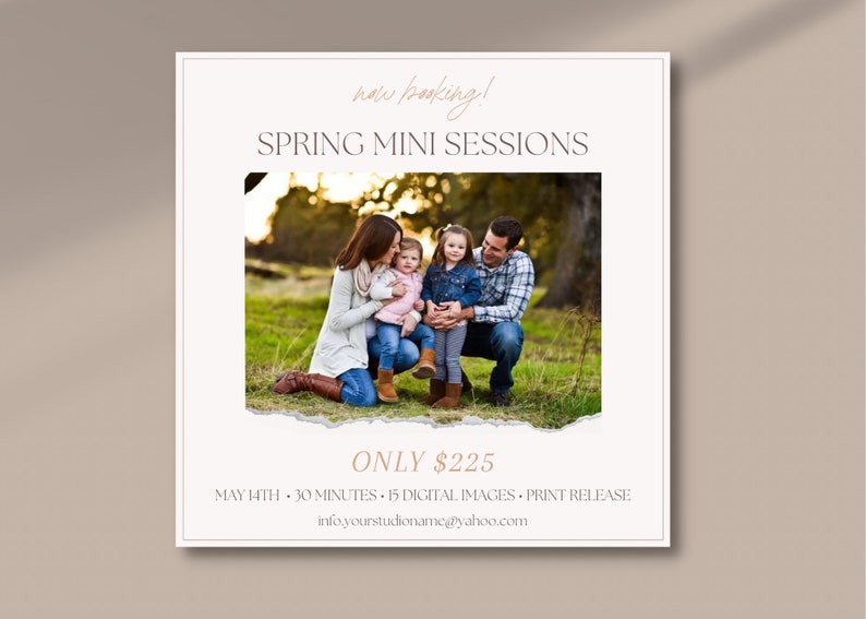 Photography Marketing Template Spring Mini Session Template Instagram ...