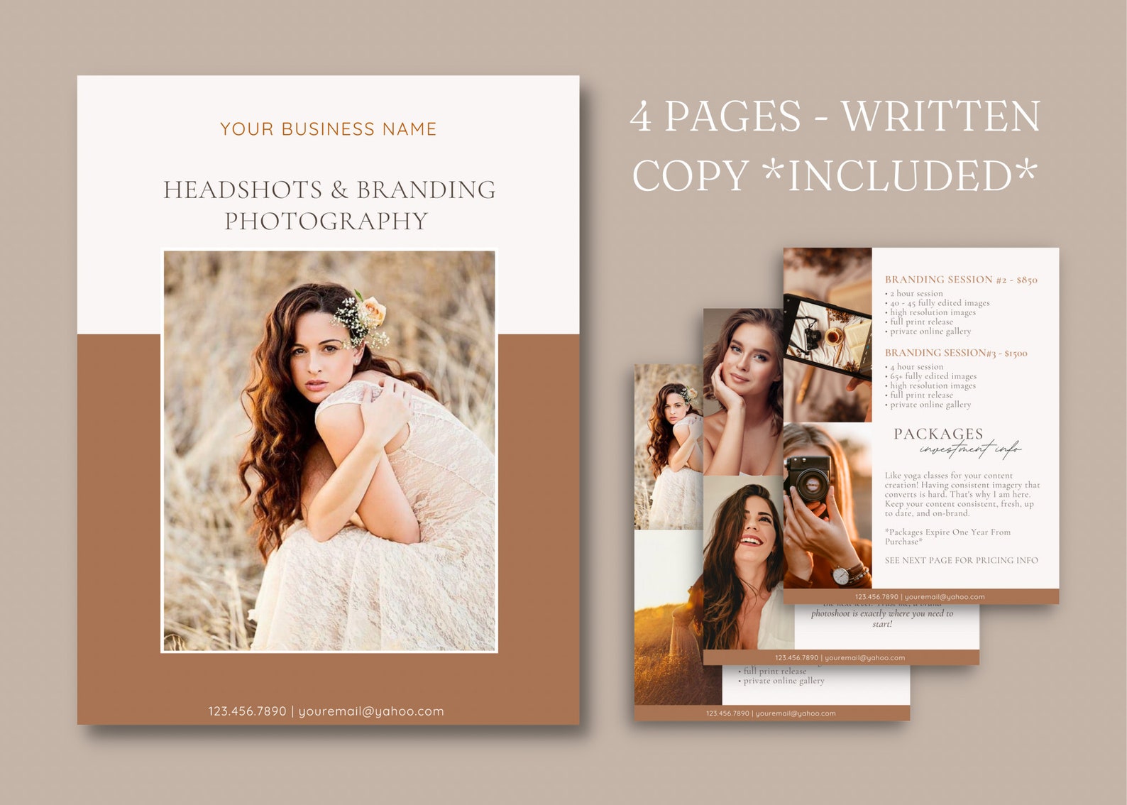 Branding Photography Pricing Template Branding Photographer Printable ...