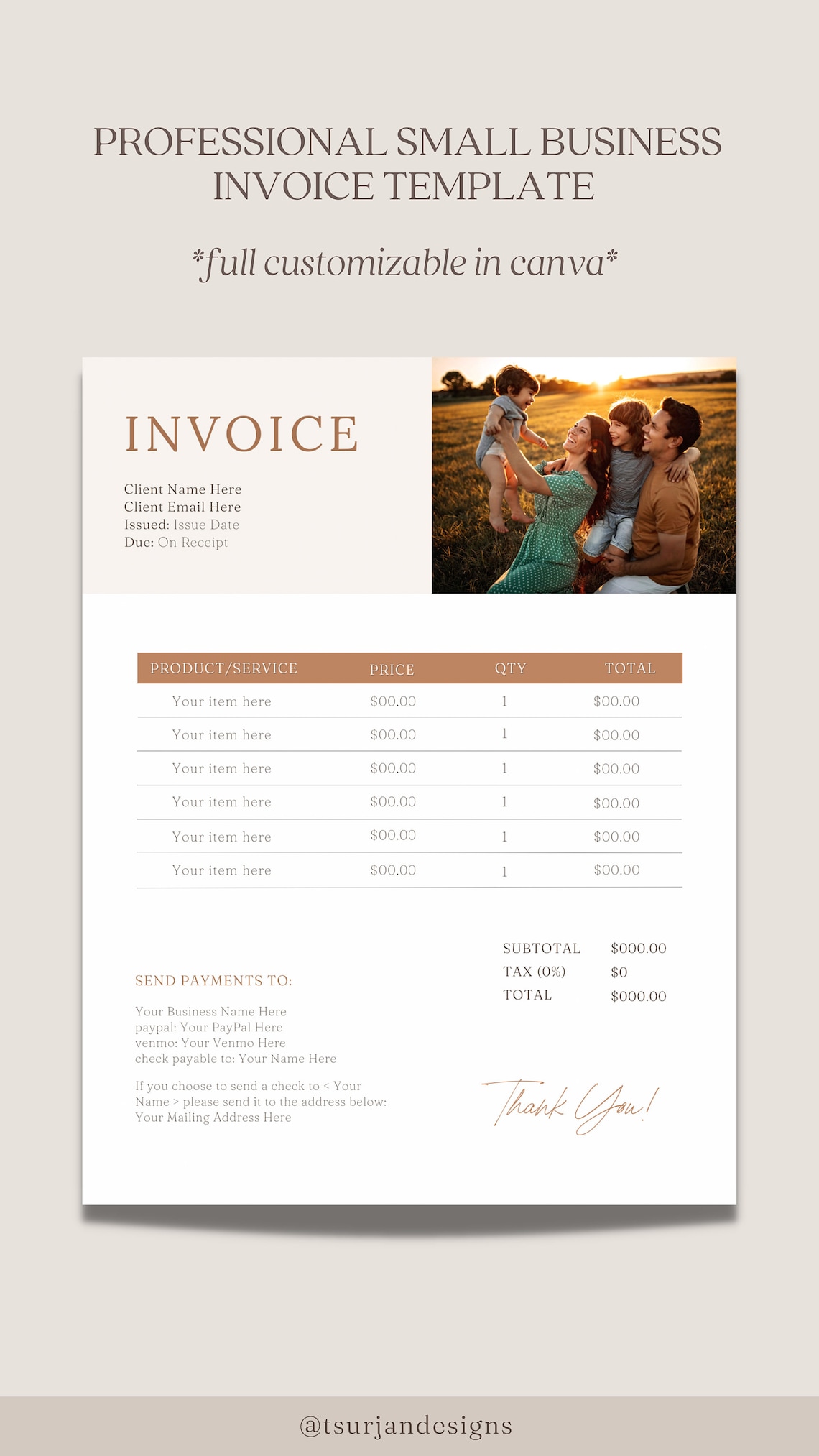 Photo Invoice Template Photography Marketing Small Business - Etsy