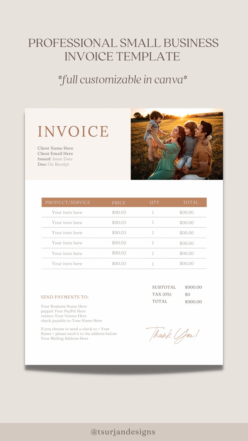 Photo Invoice Template Photography Marketing Small Business - Etsy