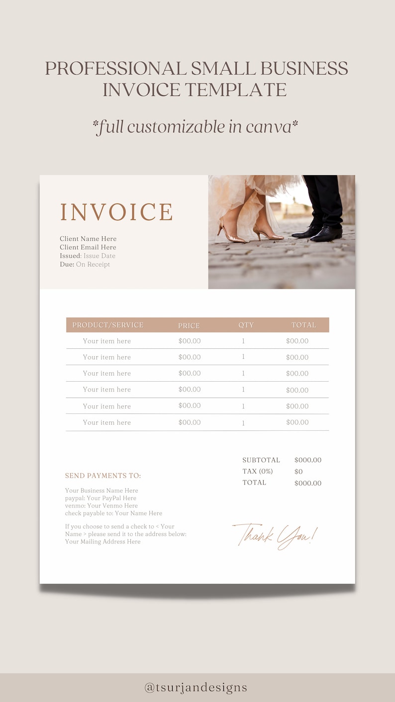 Photo Invoice Template Photography Marketing Small Business Invoice ...