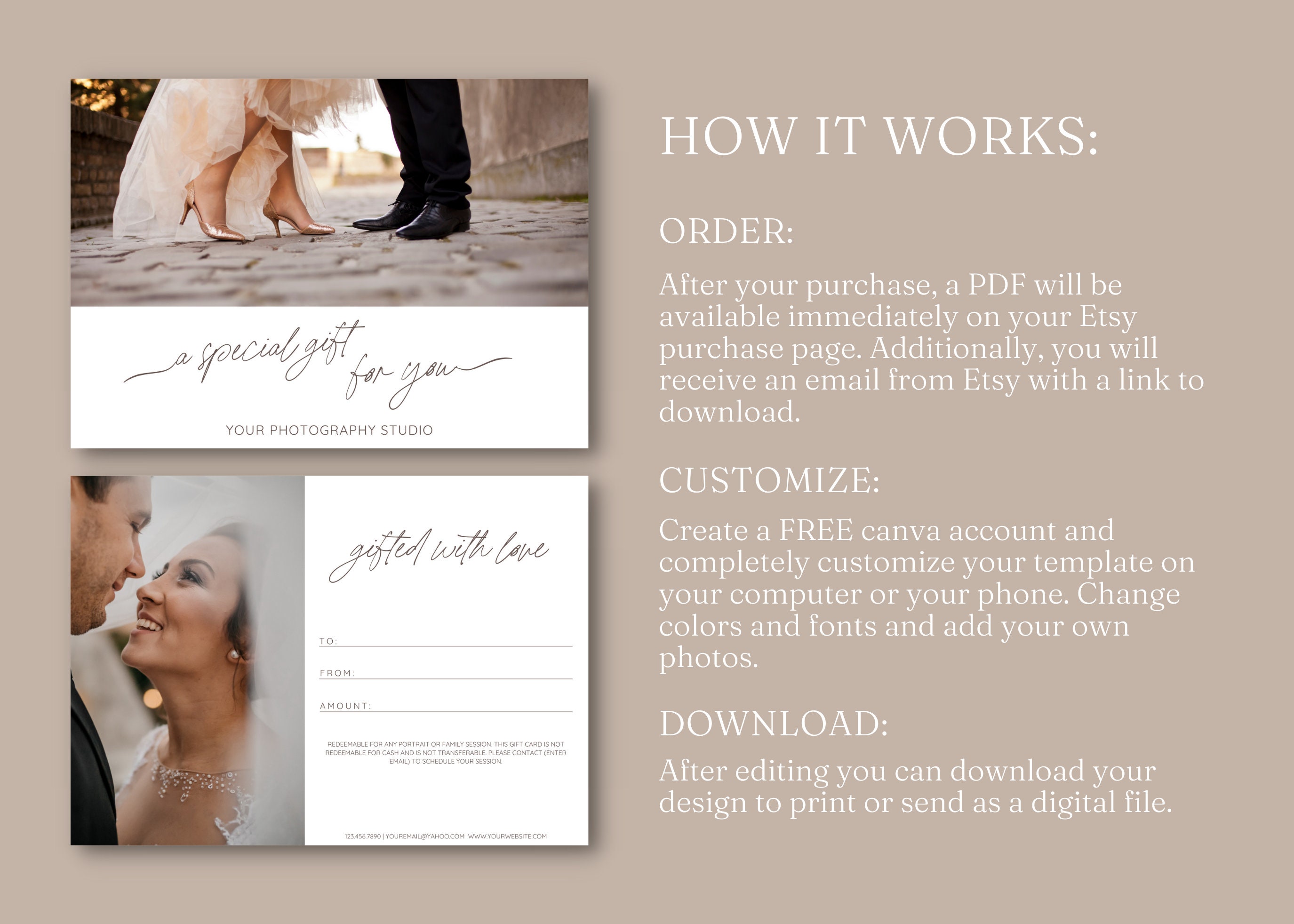 Photography Gift Certificate Template Printable Gift Card Template ...