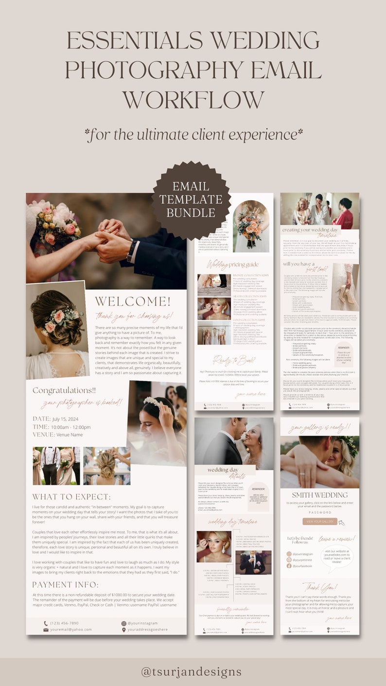 Wedding Photographer Email Marketing Template Bundle Wedding ...