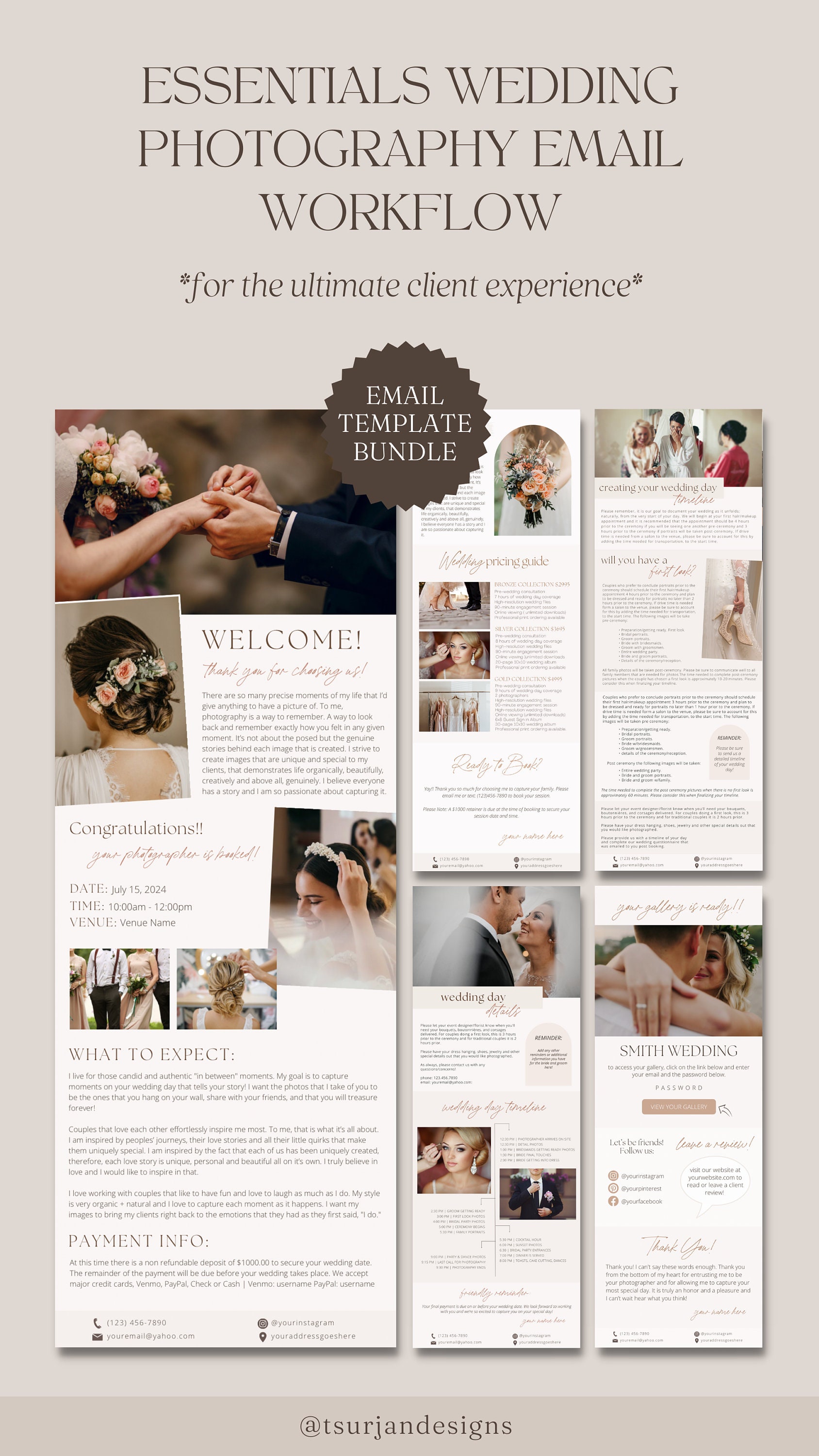 Wedding Photographer Email Marketing Template Bundle Wedding ...