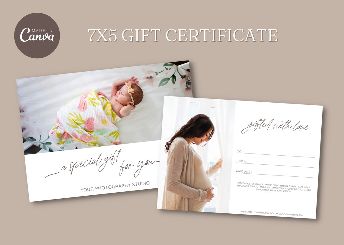 Photography Gift Certificate Template Printable Gift Card Template ...