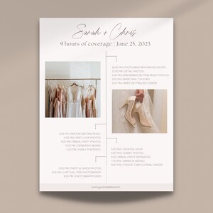 Photography Wedding Timeline Template Customizable Canva Template ...
