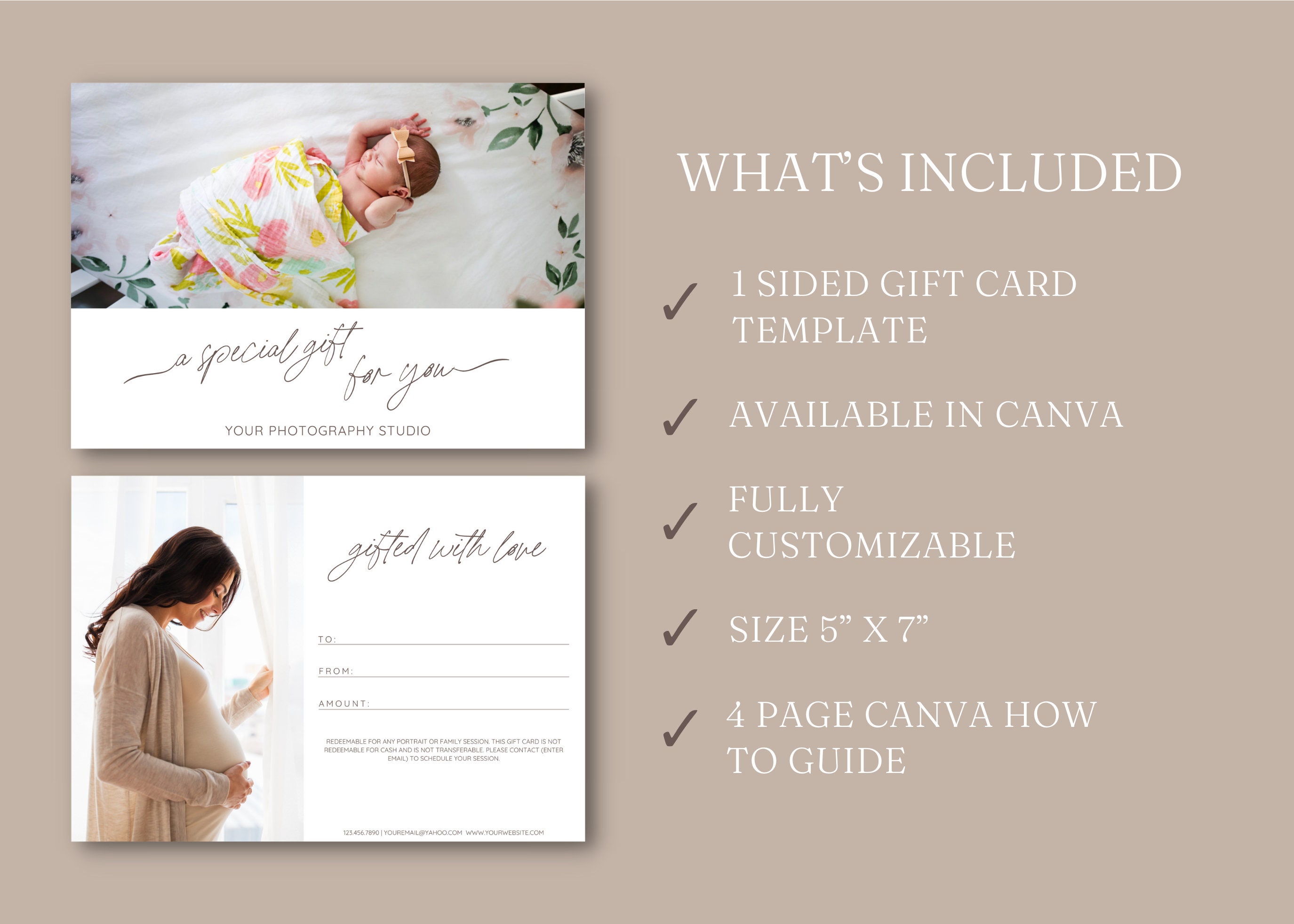 Photography Gift Certificate Template Printable Gift Card Template ...