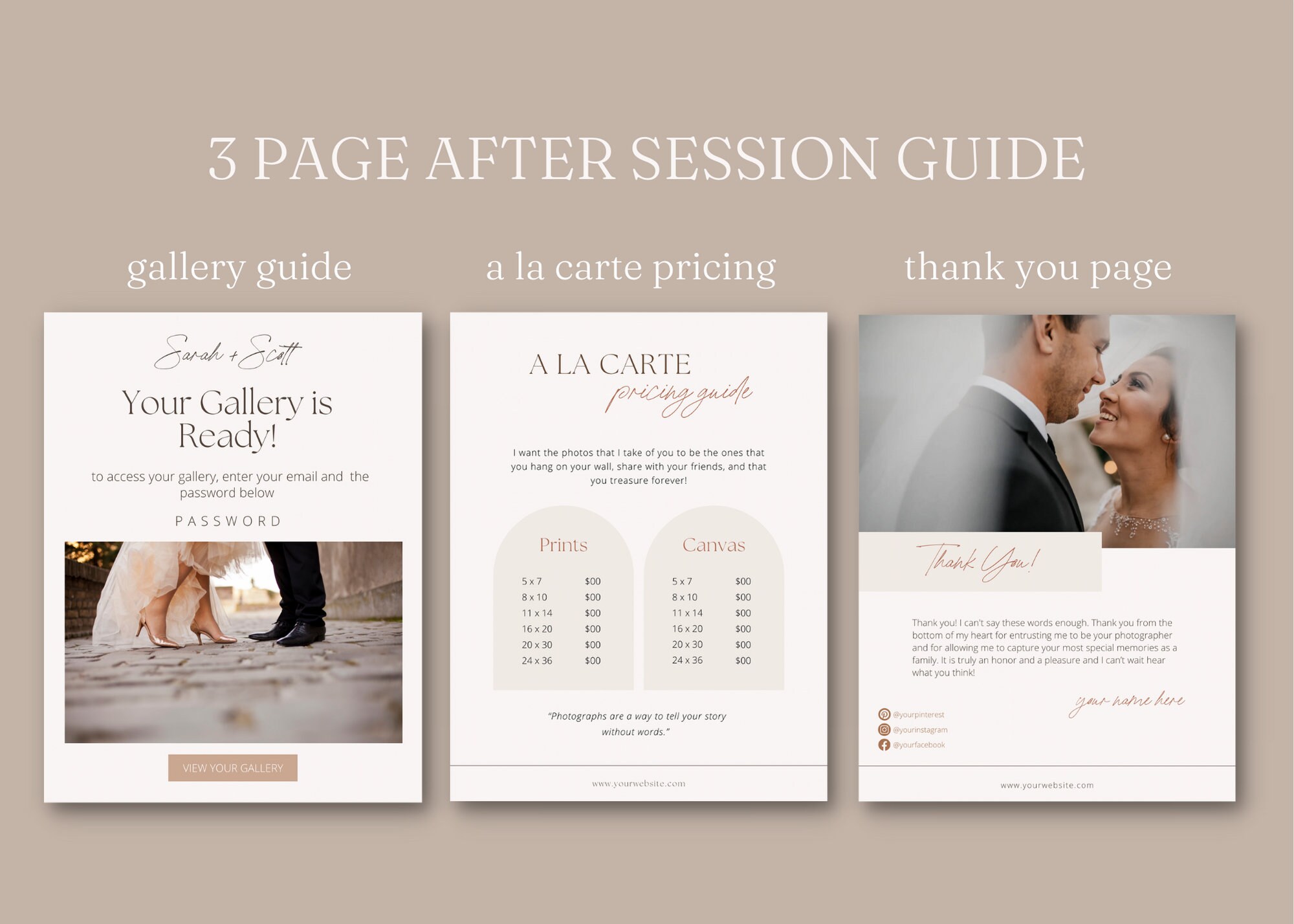 Wedding Gallery Delivery Guide Wedding Photography Pricing Template ...