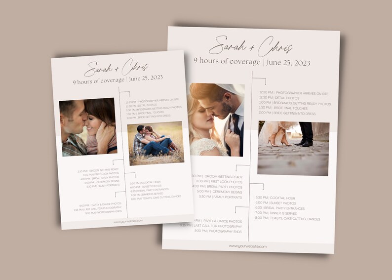 Photography Wedding Timeline Template Customizable Canva Template ...