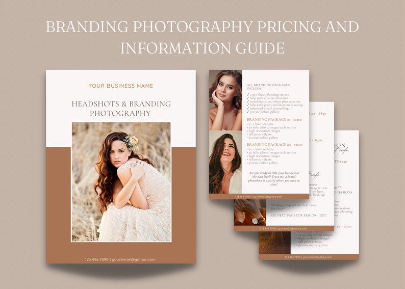 Branding Photography Pricing Template Branding Photographer Printable Price List Headshot and ...