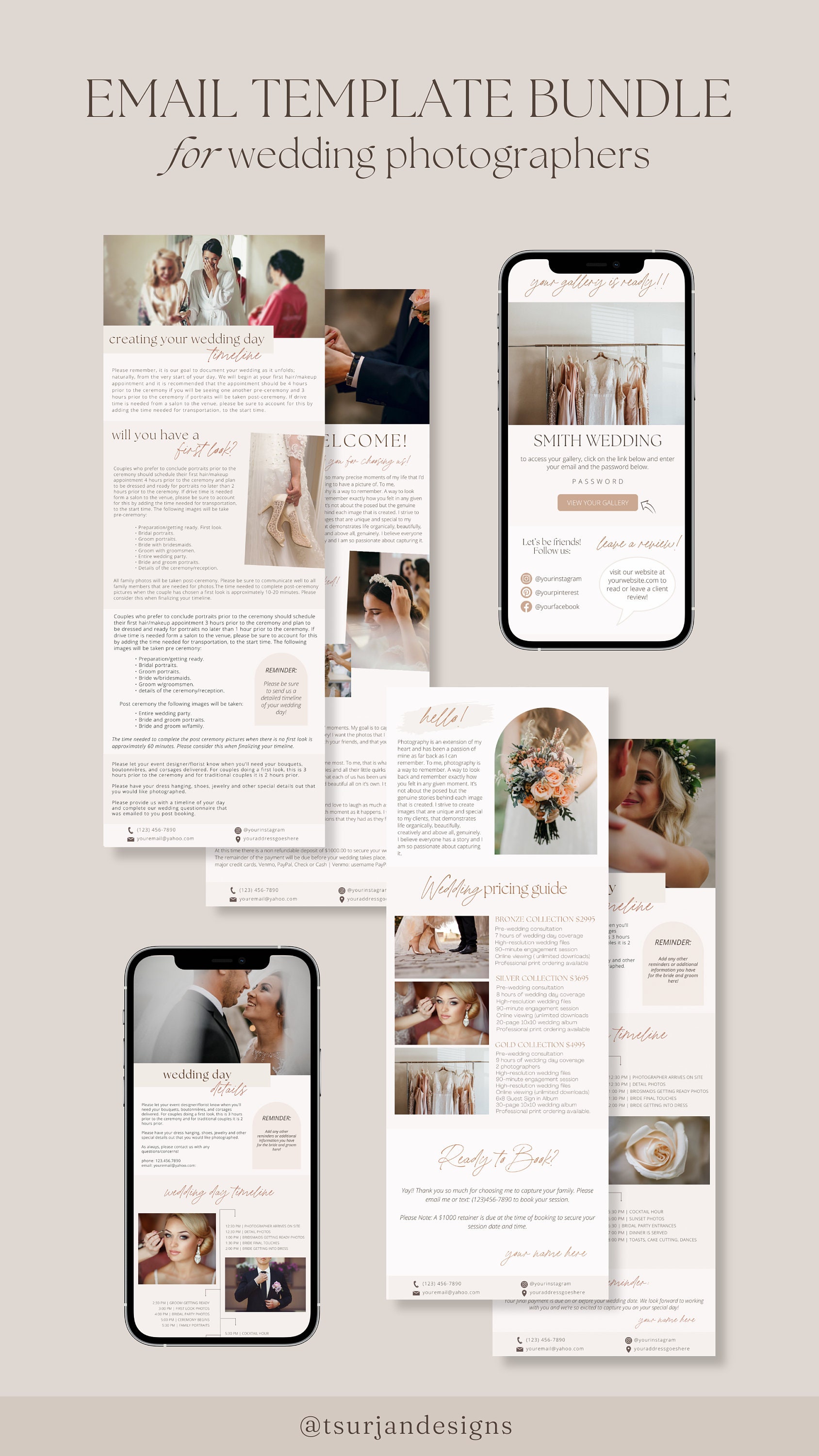 Wedding Photographer Email Marketing Template Bundle Client Workflow ...
