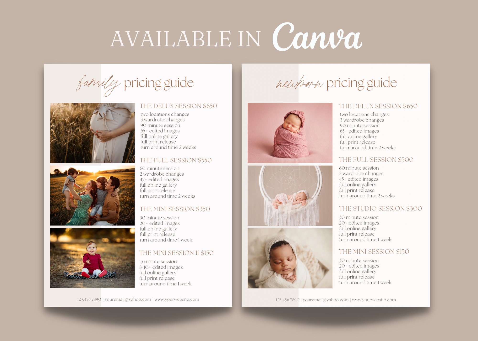 Family Photography Pricing Guide Price List Template Photography ...