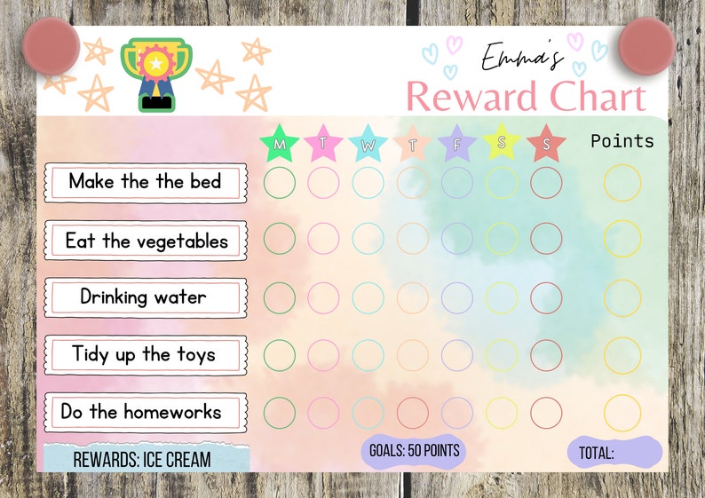 Buy Printable Rewards Chart Chore Charts Kids for Daily Routine Online ...