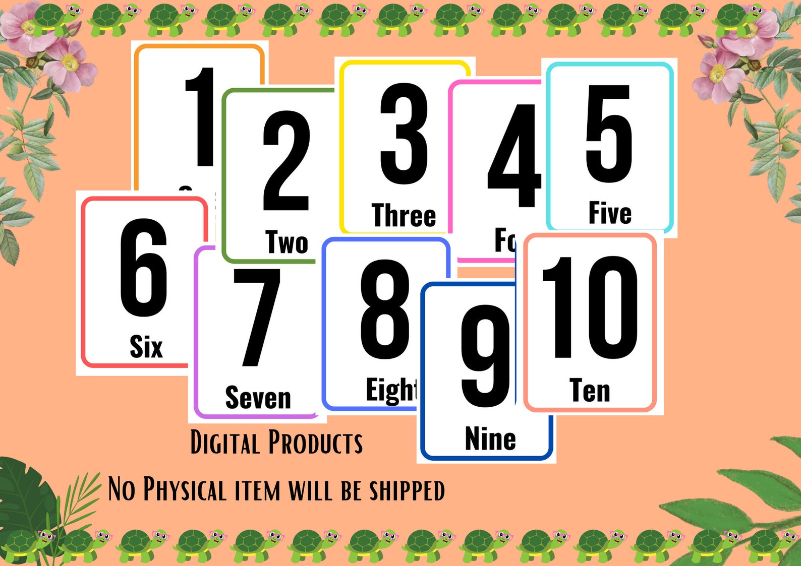 1-10 Flashcards for Kindergarten Math as Printable Montessori Materials ...