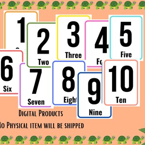 1-10 Flashcards for Kindergarten Math as Printable Montessori Materials ...
