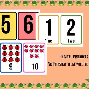 1-10 Flashcards for Kindergarten Math as Printable Montessori Materials ...