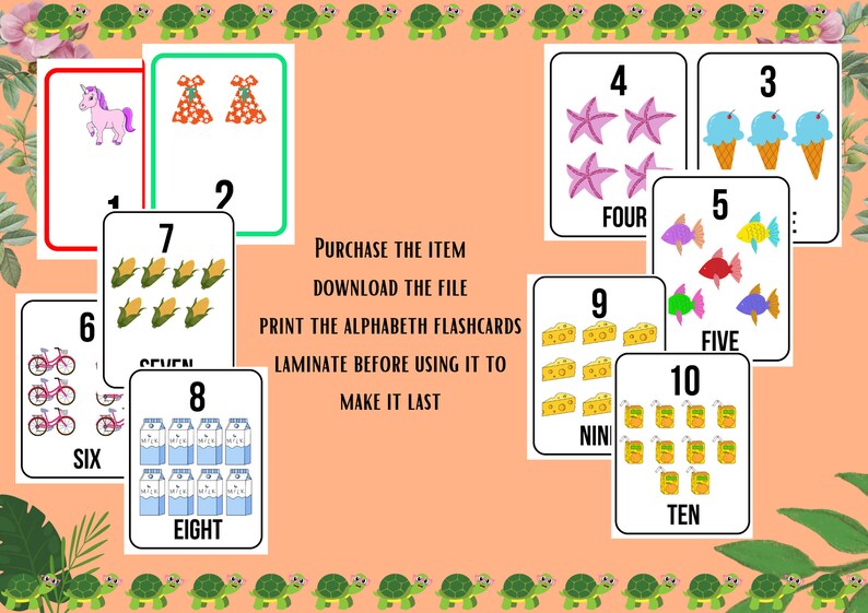 1-10 Flashcards for Kindergarten Math as Printable Montessori Materials ...
