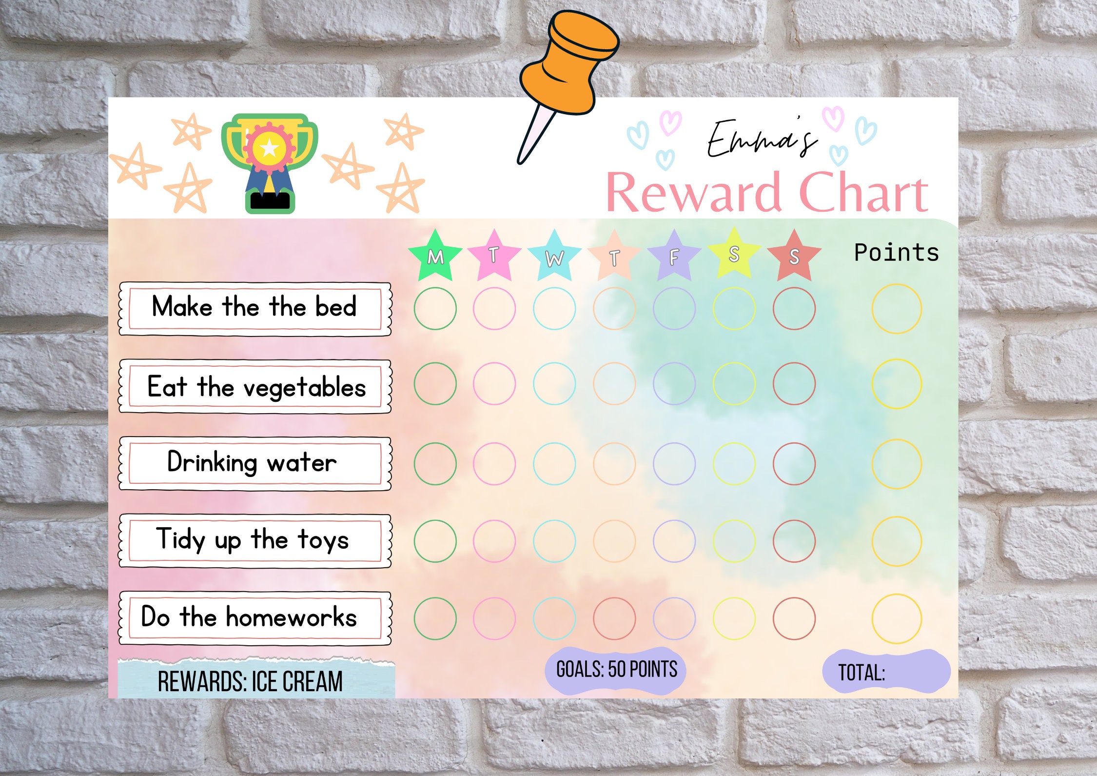 Buy Printable Rewards Chart, Chore Charts Kids for Daily Routine ...