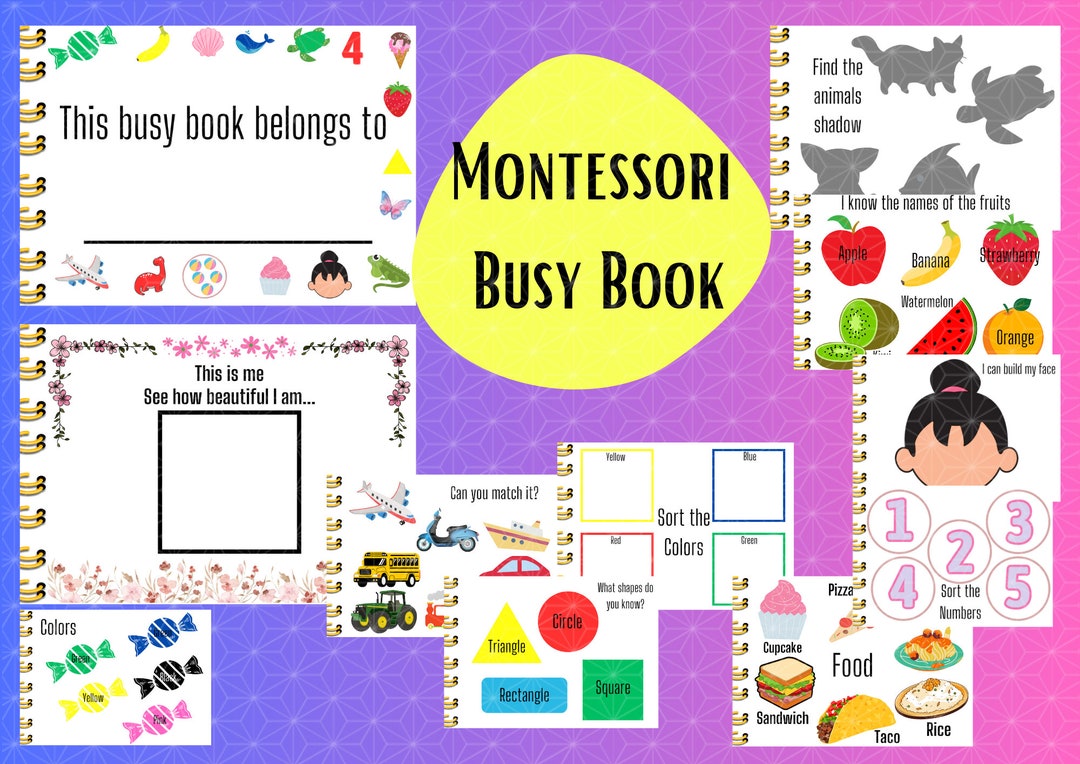 Montessori Busy Book on Learning Binder, Queit Book for Toddler as a ...
